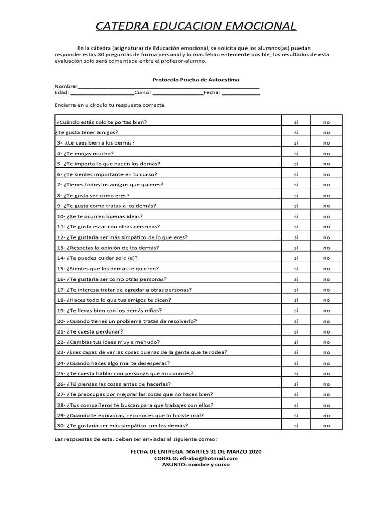 Catedra Educacion Emocional | PDF | Autoestima | Las emociones