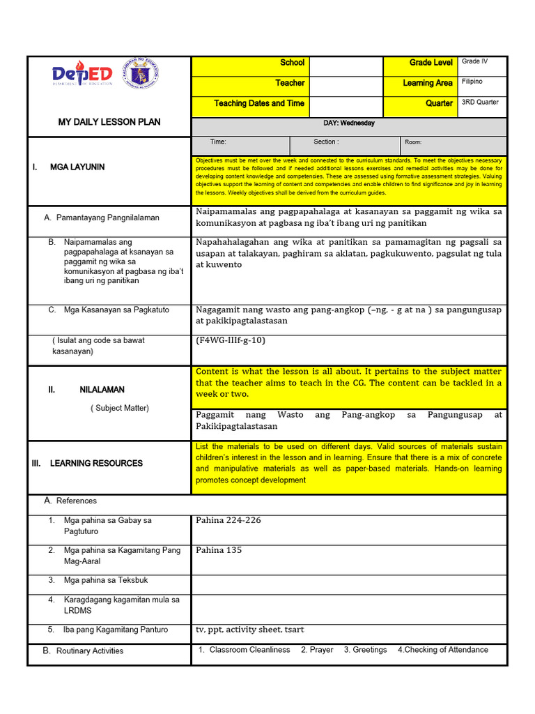 COT 3-Filipino | PDF