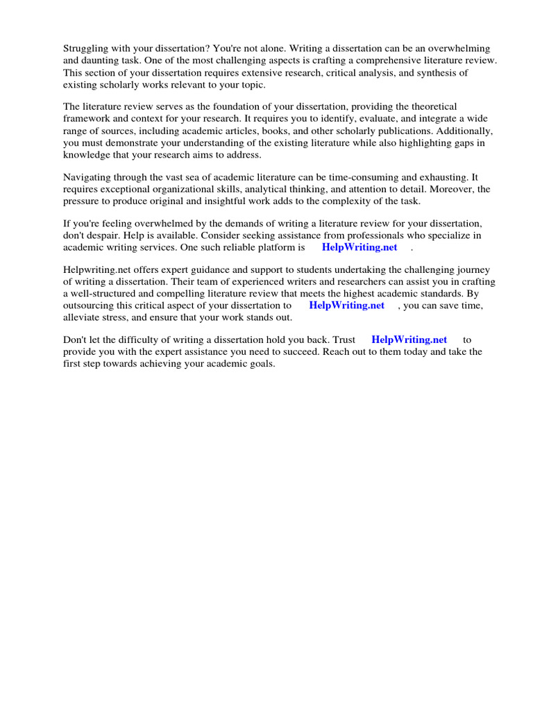 Example Of Literature Review Dissertation Pdf Citation Literature Review