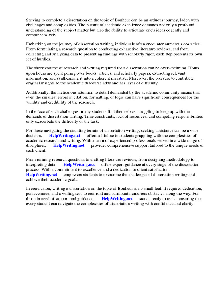 Dissertation Bonheur | PDF | Thesis | Written Communication