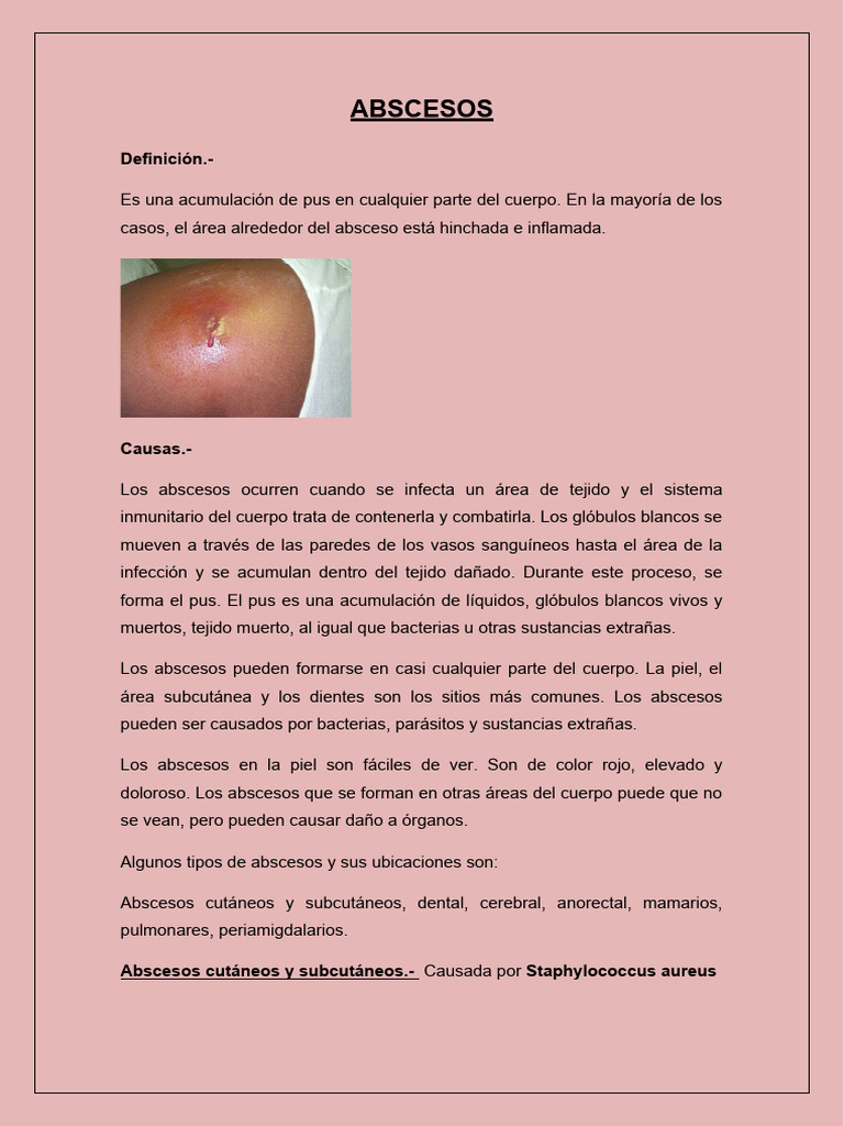 Abscesos (1) Word | PDF | Pseudomonas Aeruginosa | Staphylococcus Aureus