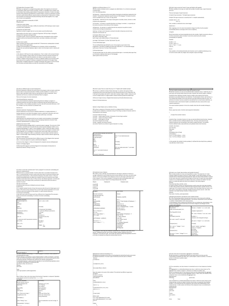 Opps Cheat Pdf Inheritance Object Oriented Programming C