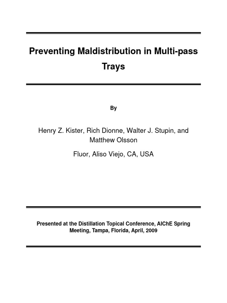 Multipass Trays - Ref12 | Download Free PDF | Pressure | Gases