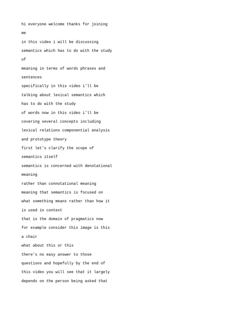 Lexical Semantics - English - Generated) | PDF | Semantics | Lexical ...