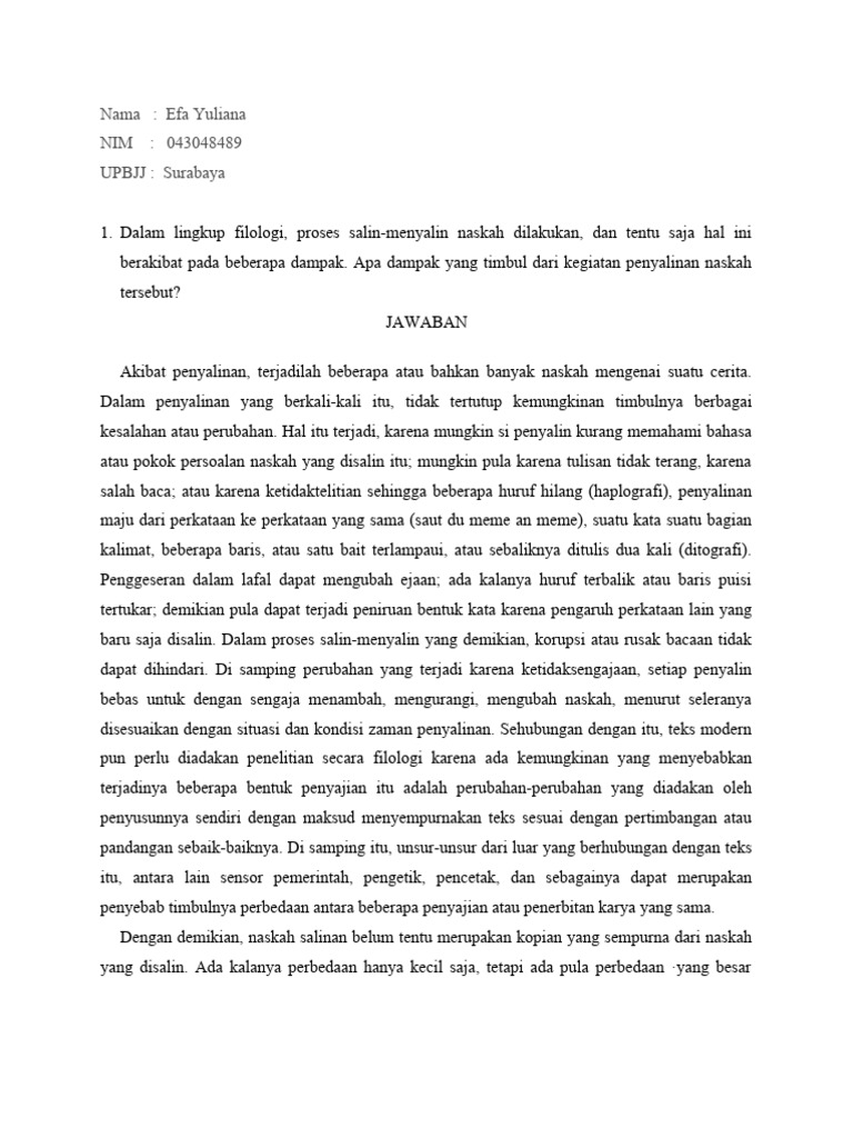 Tugas 3 Filologi Efa | PDF
