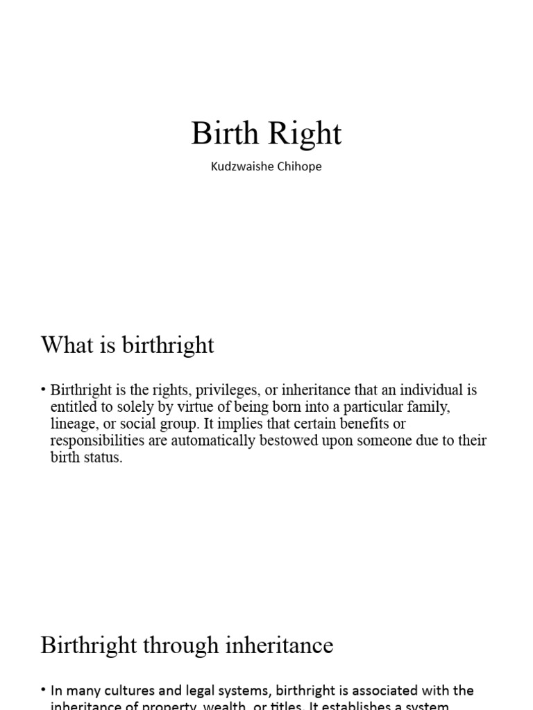 Birth Right | PDF | Social Science | Wellness