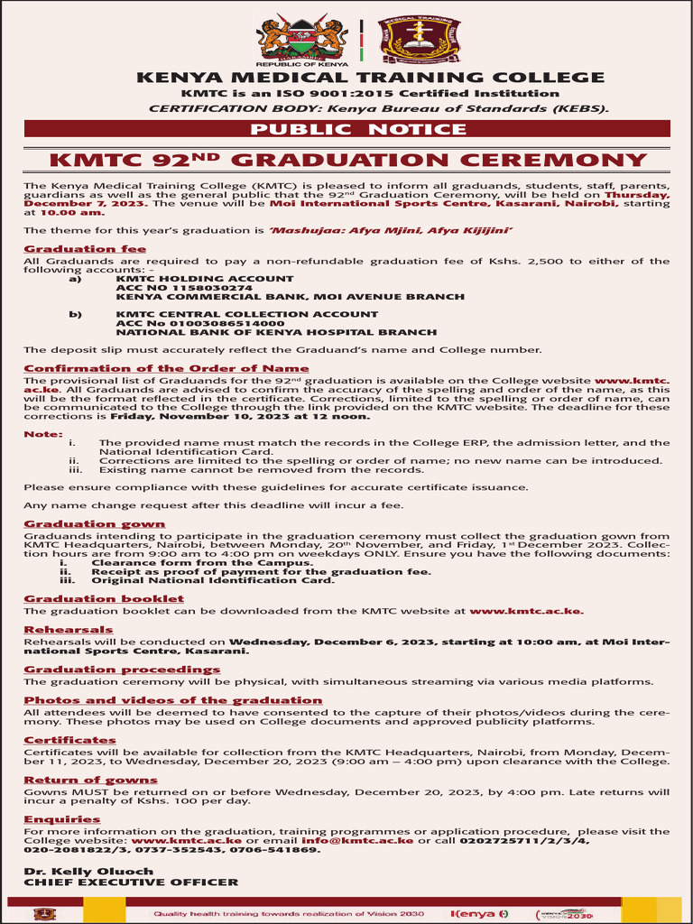 KMTC 92ND GRADUATION CEREMONY---33 x 3 | PDF