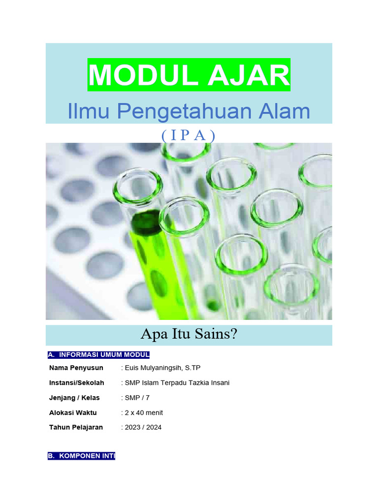 Modul IPA Kelas 7 SMP | PDF | Ilmu Sosial | Sains & Matematika