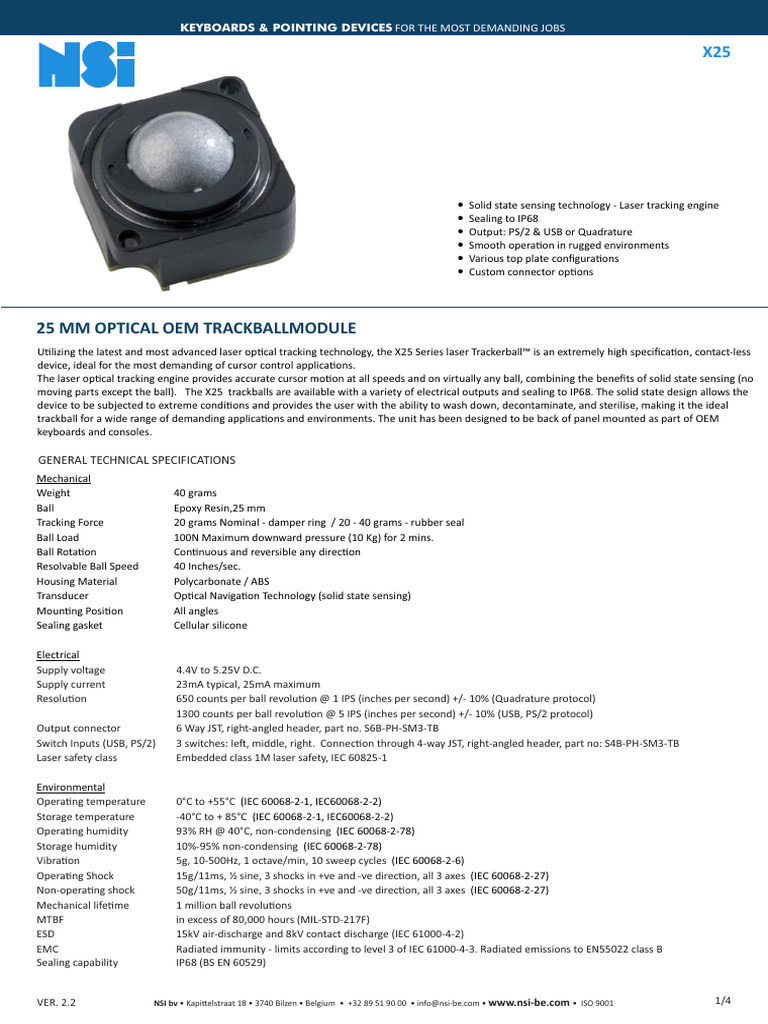 Trackball - x25 Laser Optical Trackball | PDF | Usb | Electronics