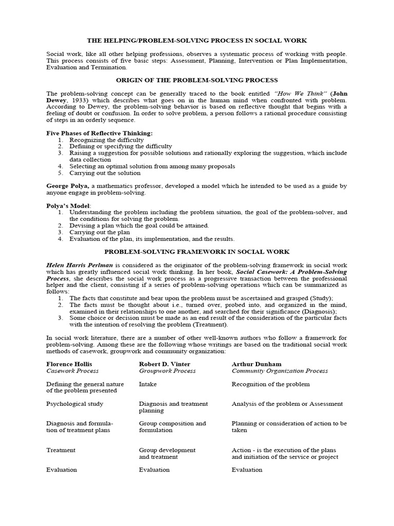 Helping Process in Social Work | PDF | Thought | Social Work