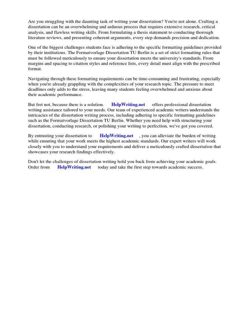 Formatvorlage Dissertation Tu Berlin | PDF | Thesis | Doctor Of Philosophy