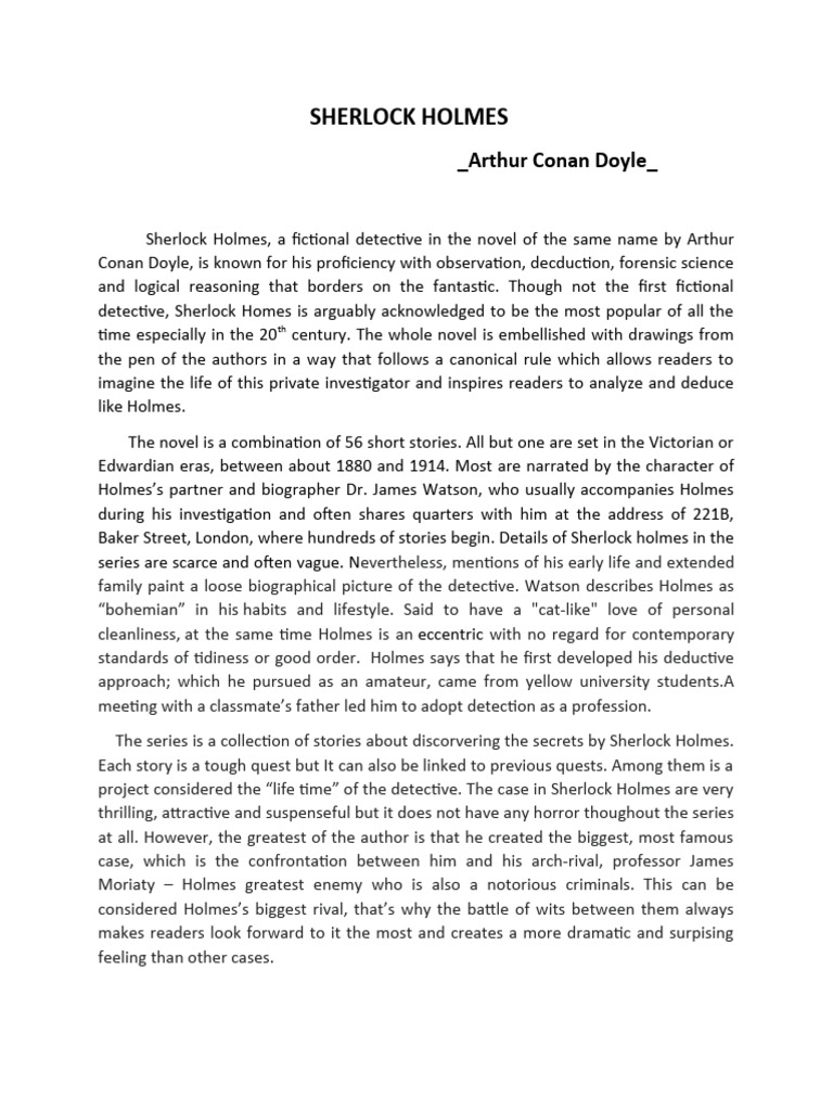 Shelock Holmes | PDF | Sherlock Holmes | Arthur Conan Doyle Characters