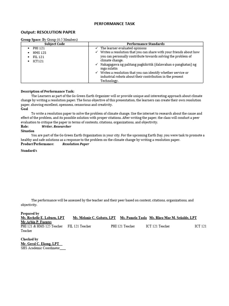 Performance Task (1) | PDF | Behavior Modification | Learning