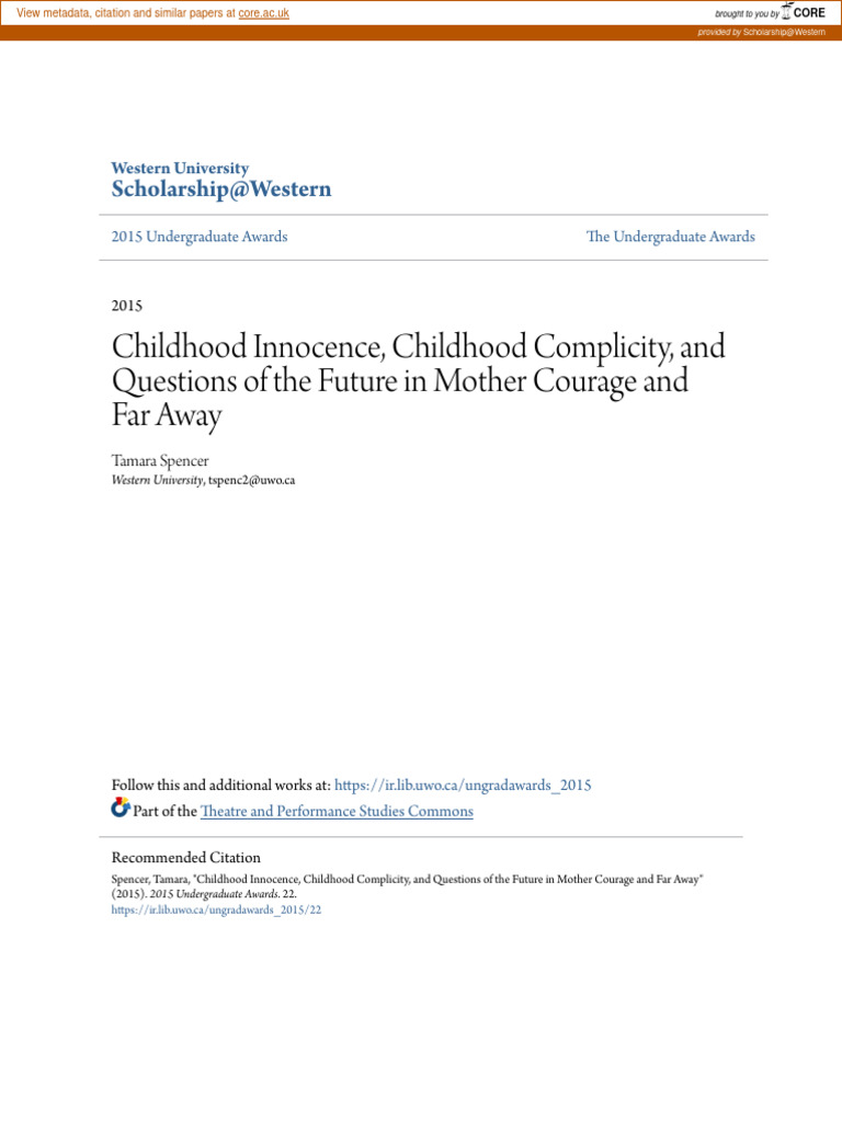 Childhood Innocence, Childhood Complicity, and Questions of The Future ...