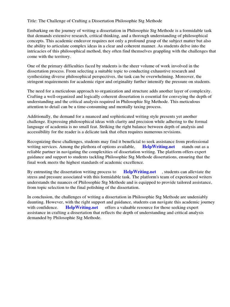 Dissertation Philosophie STG Methode | PDF | Scribd | Thesis