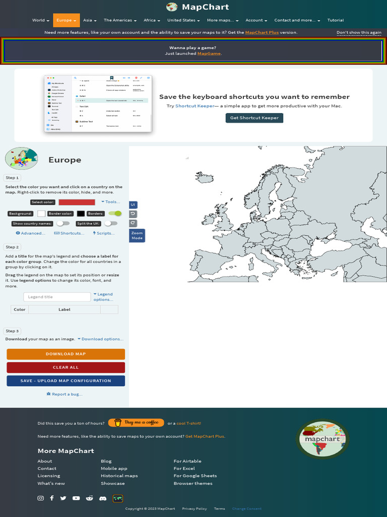 Europe MapChart | PDF | Software | Application Software
