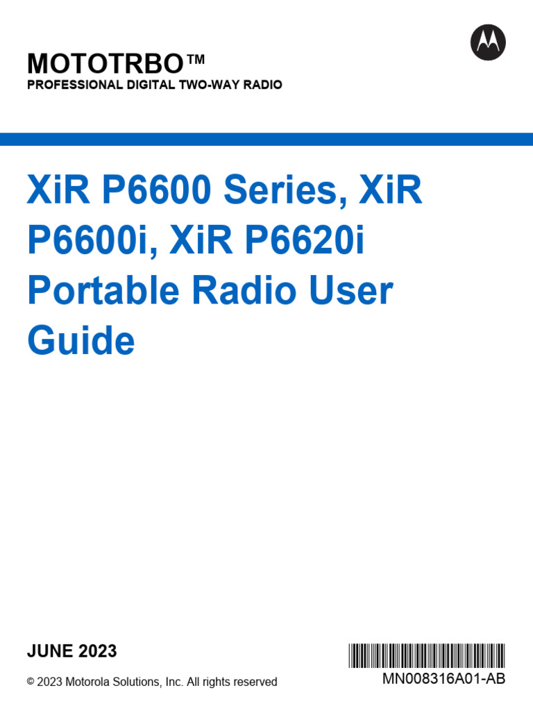 MN008316A01 AB Multilingual MOTOTRBO XiR P6600 Series XiR P6600i XiR ...
