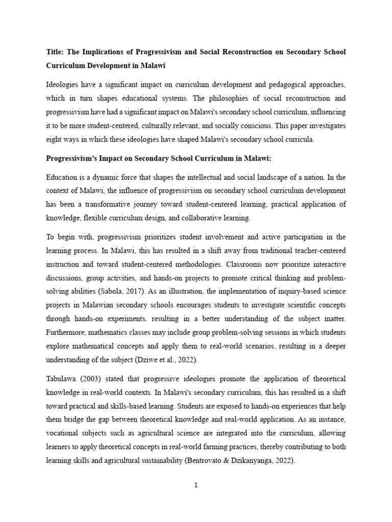 Progressivism and Social | PDF | Curriculum | Learning