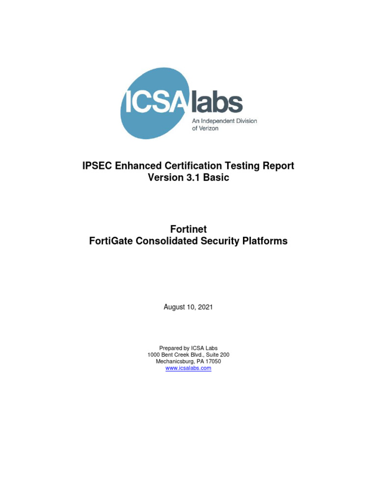 Isca Labs Fortinet FortiGate IPSEC Report | PDF | Public Key ...