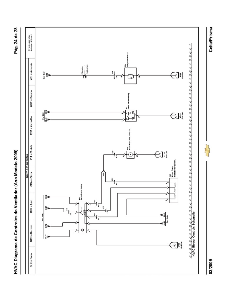 Esquema Elétrico AC Celta e Prisma 2009 | PDF
