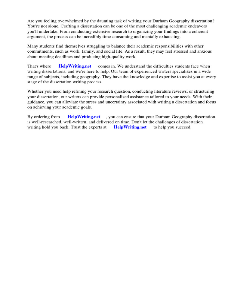 Durham Geography Dissertation | PDF | Thesis | Knowledge