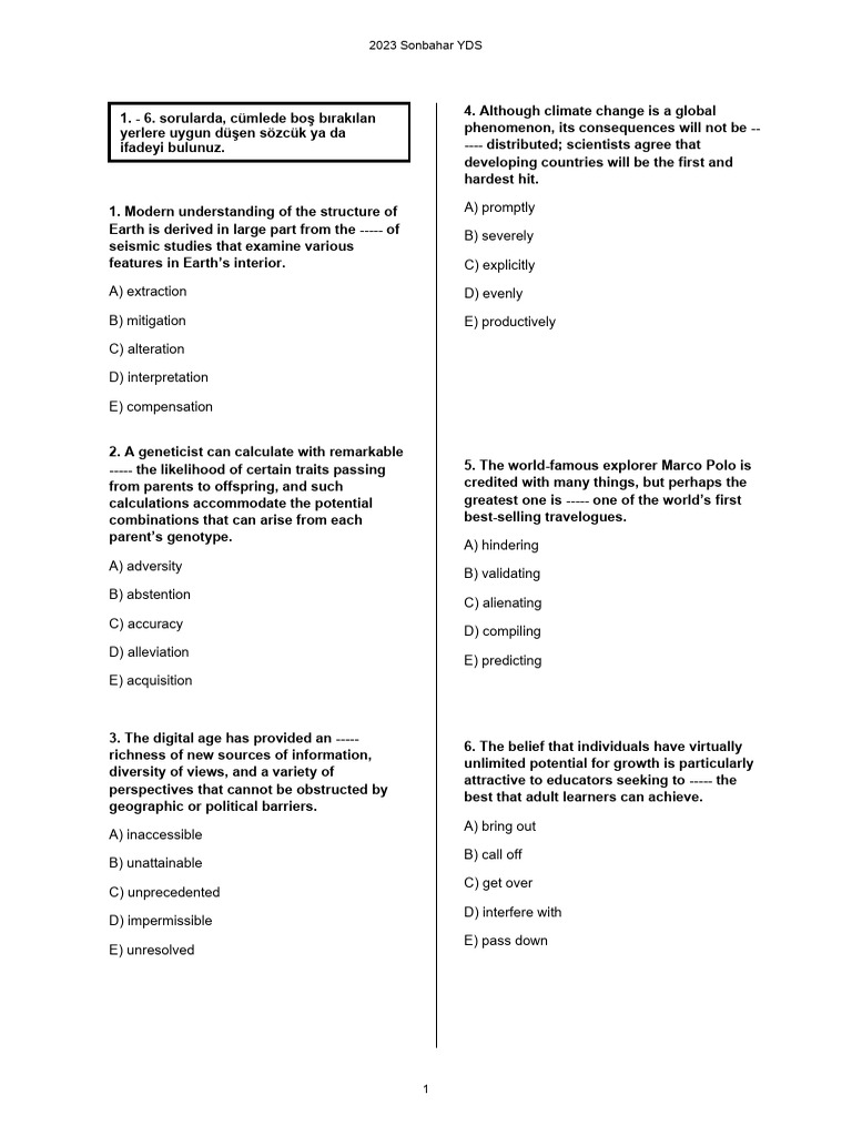 2023 SONBAHAR YDS PDF Sistem | PDF | Attention Deficit Hyperactivity Disorder
