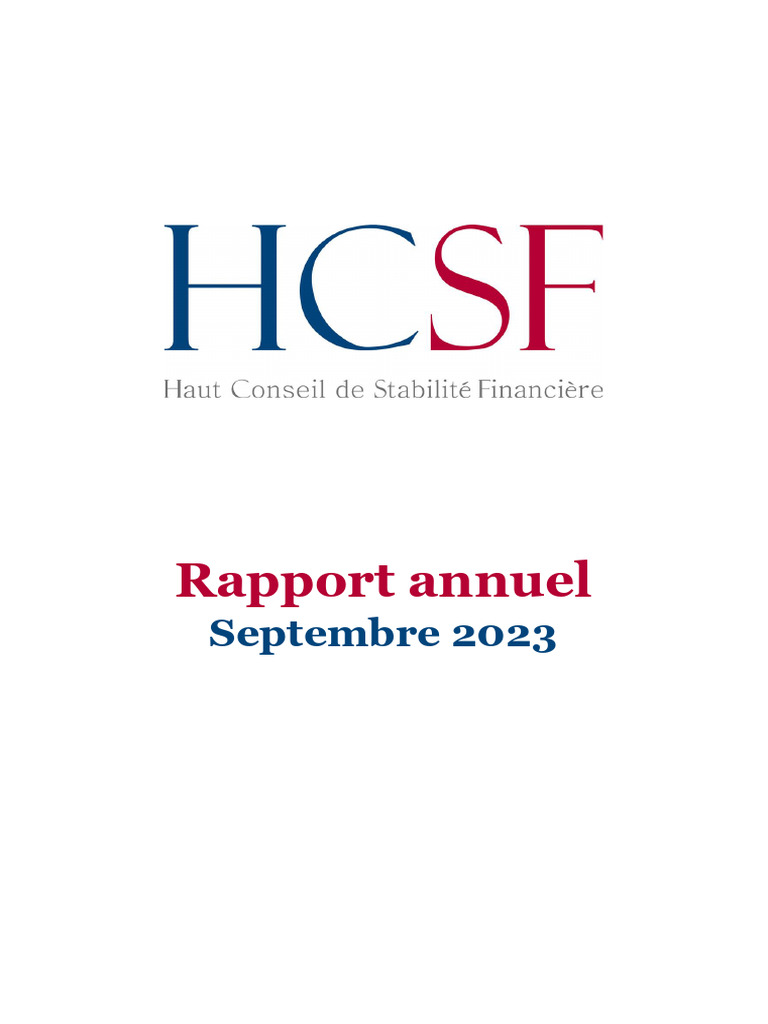 Rapport annuel HCSF 2023 | PDF | Banques | Crédit