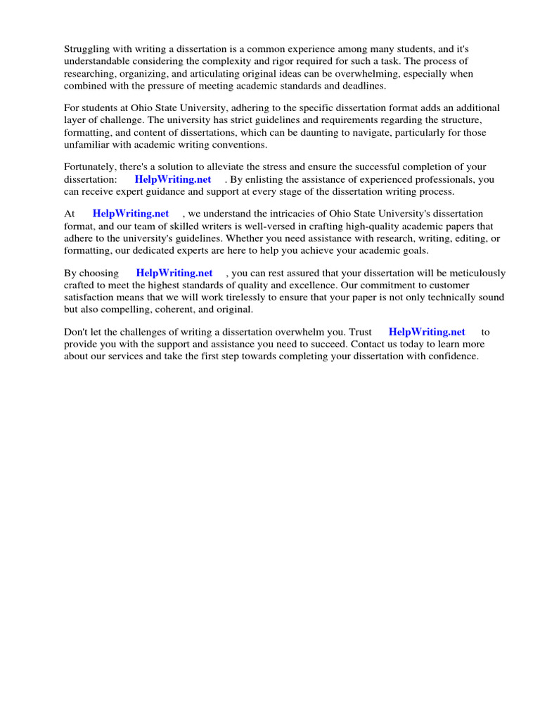 Ohio State University Dissertation Format | PDF | Thesis | Social Media