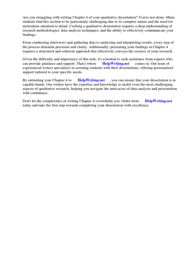 Writing Chapter 4 Qualitative Dissertation | PDF | Methodology | Thesis