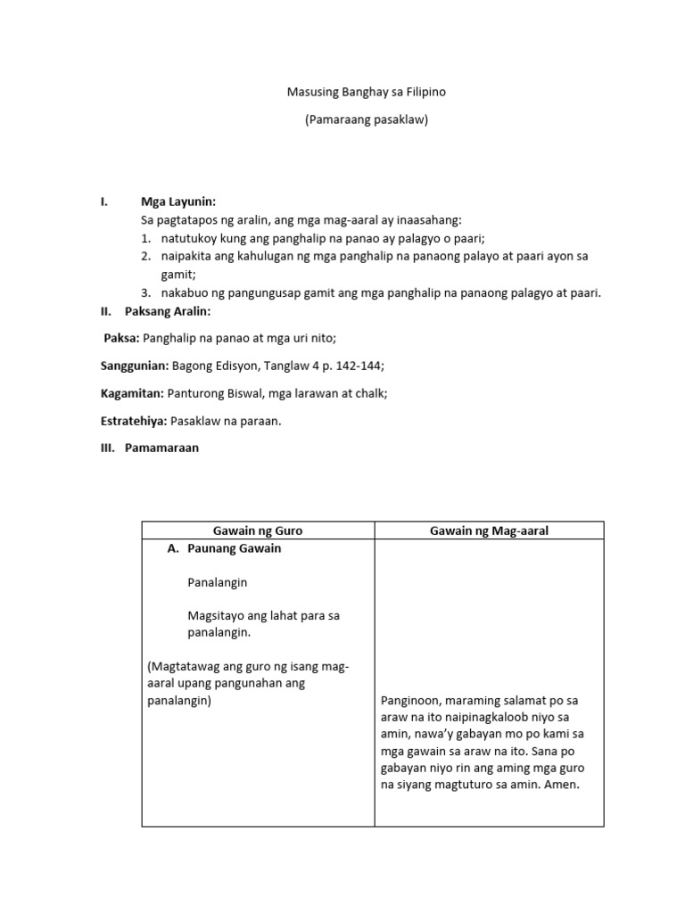 Lesson Plan Fil101 | PDF