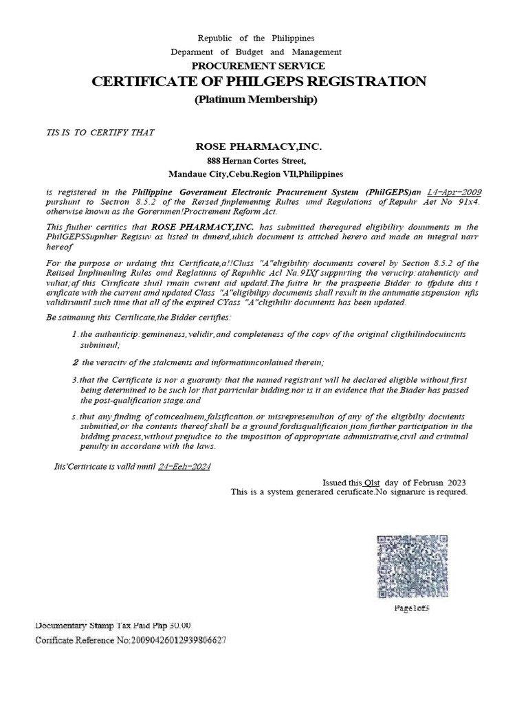 PHILGEPS-ROSE-PHARMACY | PDF | Government | Justice