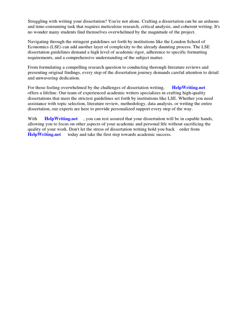 Lse Dissertation Guidelines | PDF | Thesis | Internship