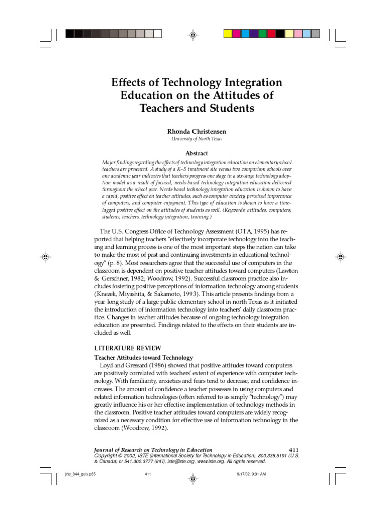 Effects of Technology Integration Educat | PDF | Teachers | Likert Scale