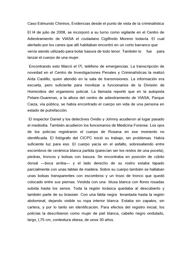 Caso Edmundo Chirinos | PDF | Autopsia | Ciencia forense