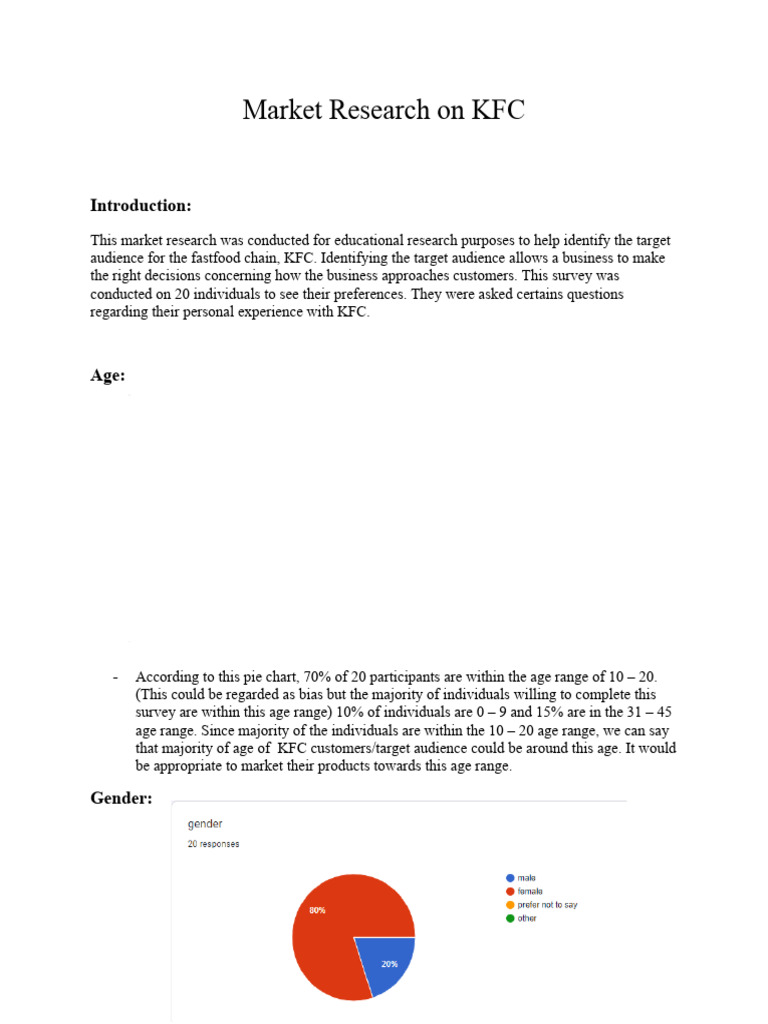 Market Research On KFC | PDF | Meal | Target Audience