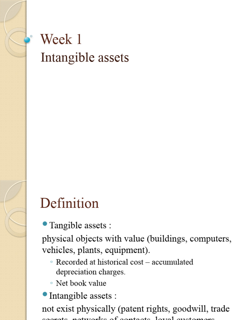 Lesson 1.2 (Intangible Assets) | PDF | Goodwill (Accounting) | Patent