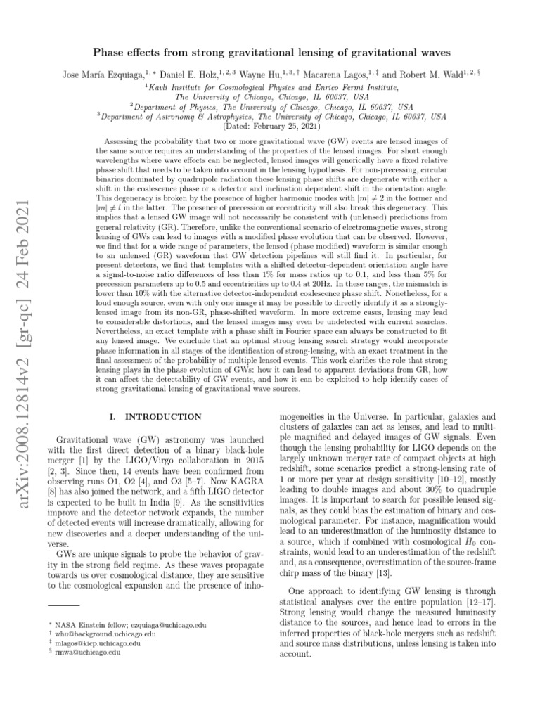 Jose Phaseeffects | PDF | Gravitational Wave | Phase (Waves)