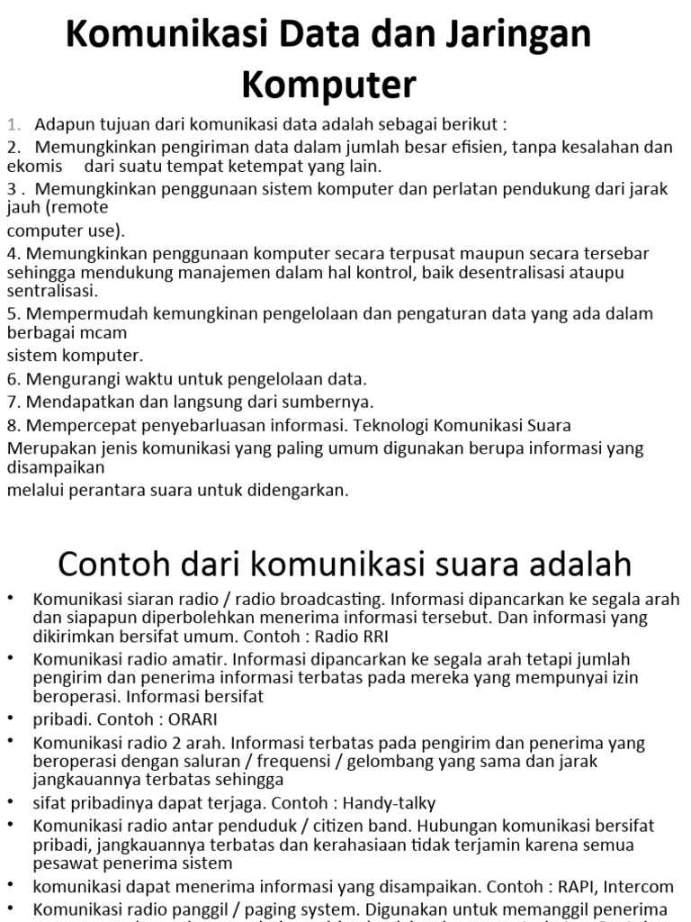 Komunikasi Data Dan Jaringan Komputer | PDF