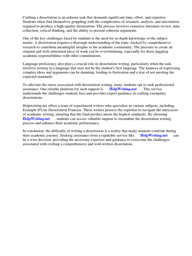 Exemple Dune Dissertation Francais | PDF | Expert | Thesis