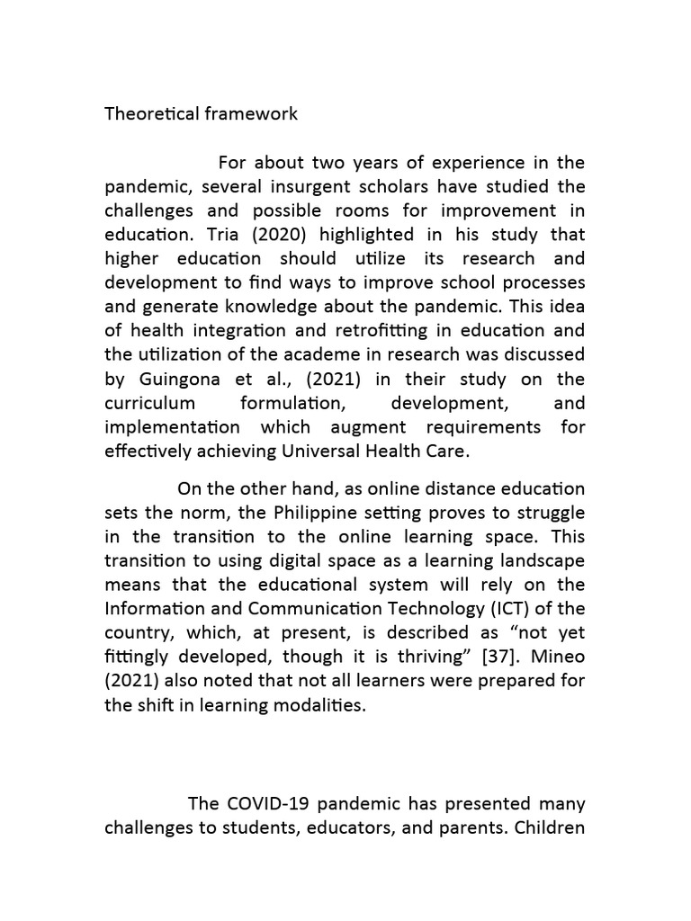 Theoretical Framework | PDF | Educational Technology | Mental Health