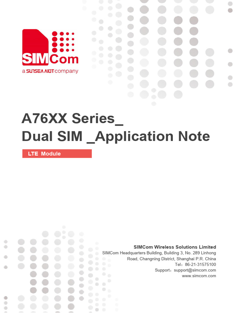 A76XX Series - Dual SIM - Application Note - V1.02 | PDF | Parameter ...