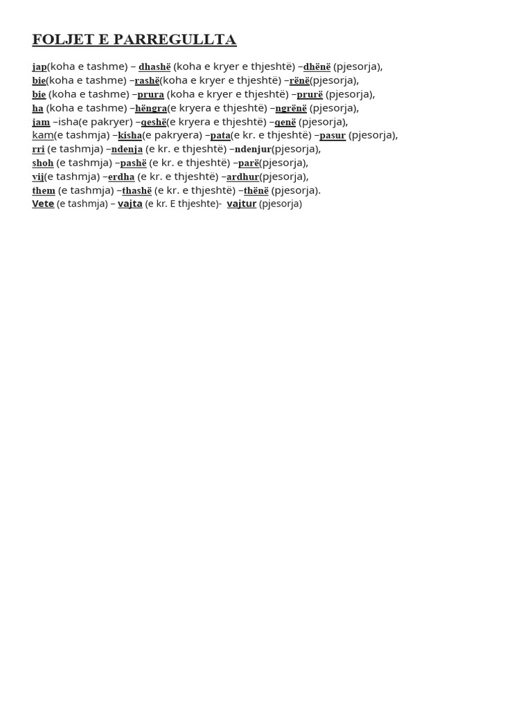 Foljet e Parregullta ER | PDF