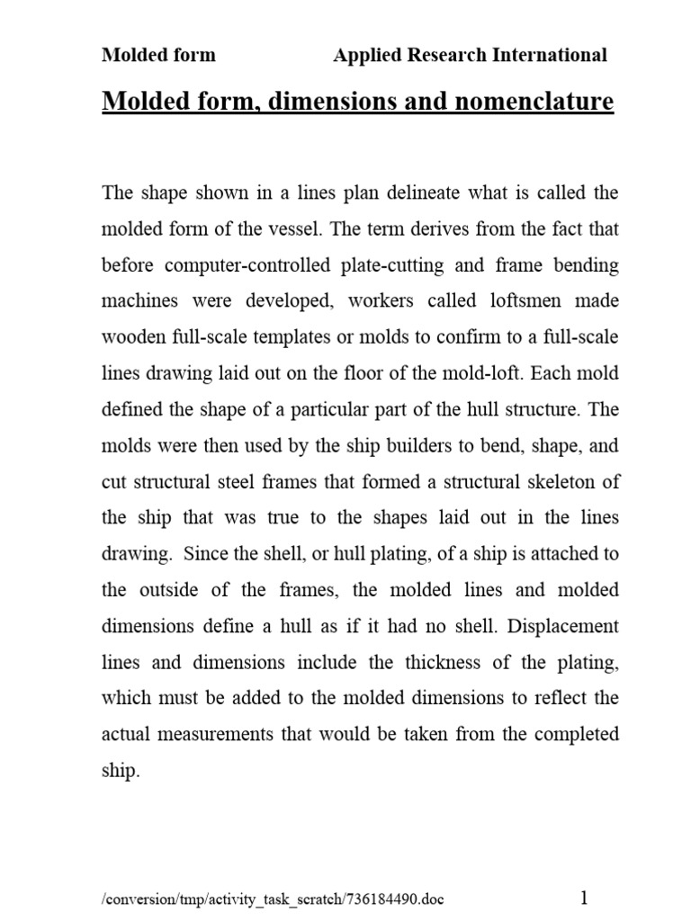Molded Form Dimention and Nomenclature | PDF | Ships | Deck (Ship)