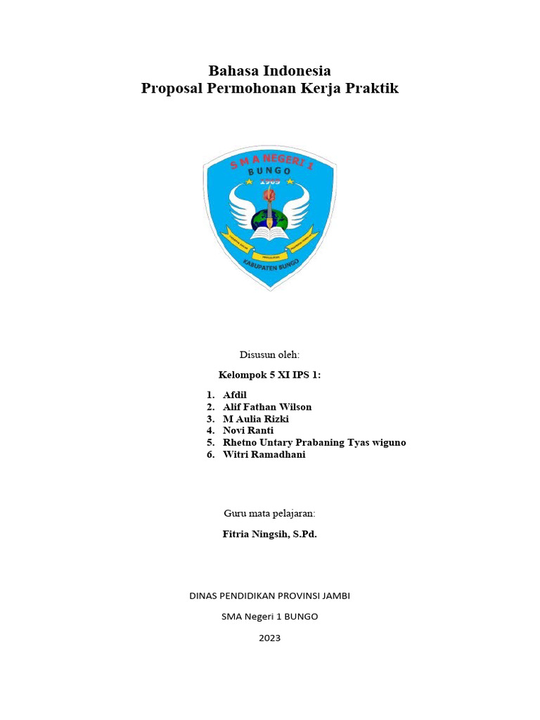 Contoh Proposal Kerja Praktik | PDF