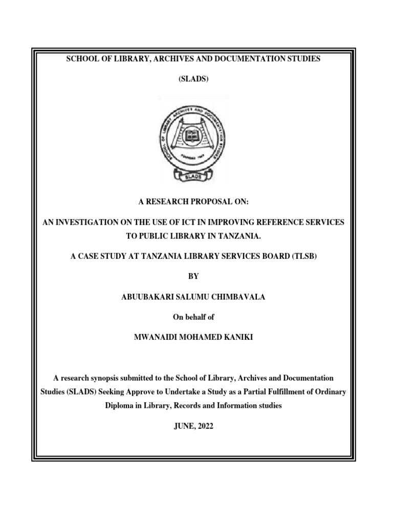 A RESEARCH PROPOSAL ON: AN INVESTIGATION ON THE USE OF ICT IN IMPROVING ...