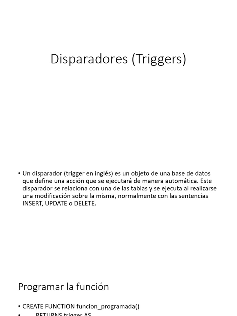 Disparadores (Triggers) | PDF | Bases de datos | Software de gestión de datos