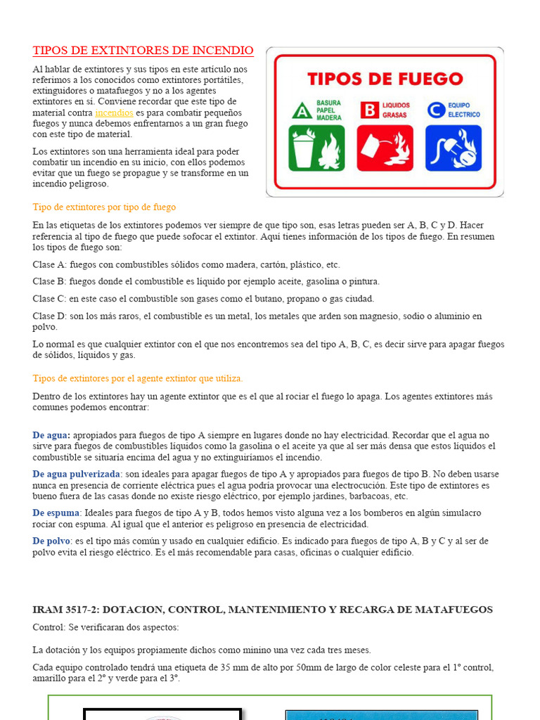 TIPOS DE EXTINTORES DE INCENDIO | PDF | Materiales