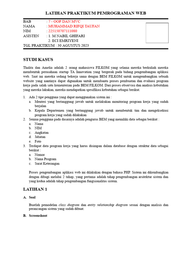 Laporan7 - 225150707111080 - Muhammad Rifqi Taufan PDF | PDF | Metode & Bahan Ajar | Teknologi ...