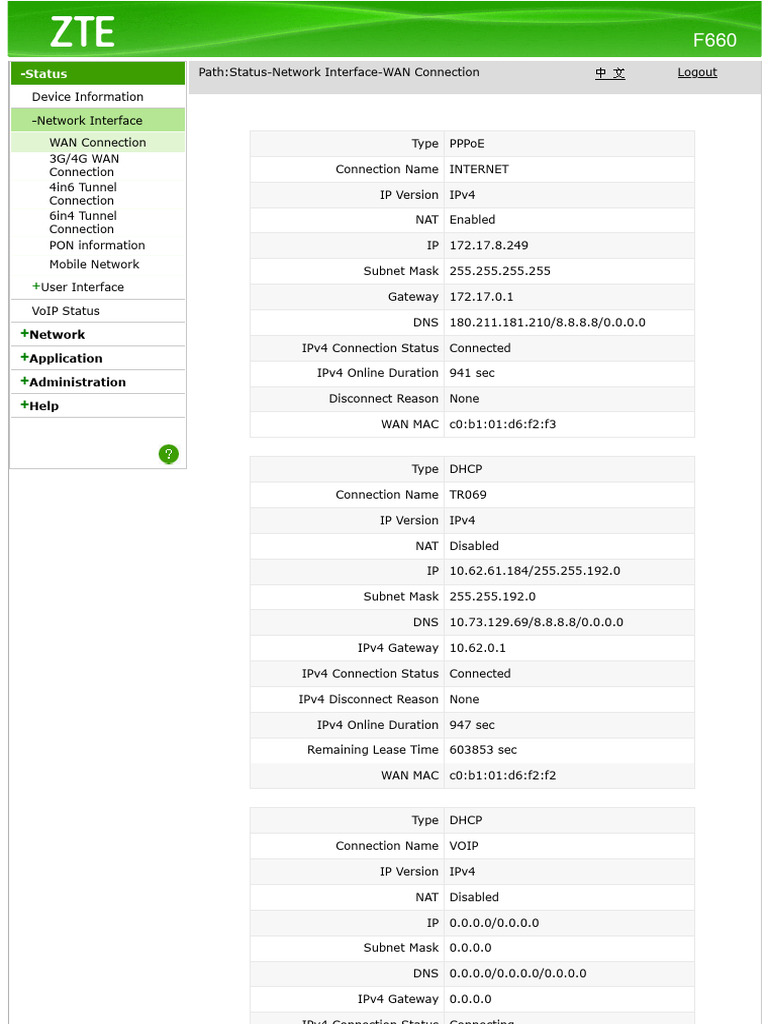 Status: Network Application Administration Help | PDF | Ip Address | Telecommunications
