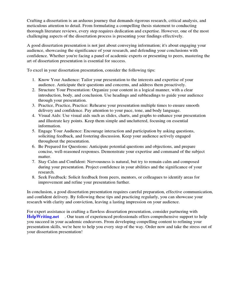 How To Do A Good Dissertation Presentation | Download Free PDF | Thesis ...